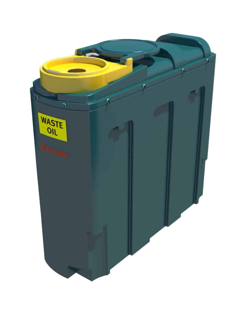 1000 Litre Plastic Bunded Slimline Waste Oil Tank - Atlantis Tanks ...