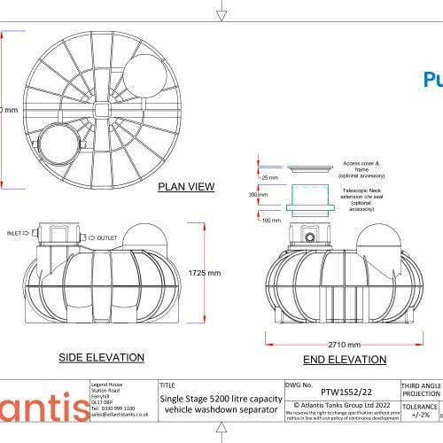 Single Stage 5200 Litre Washdown Separator - Atlantis Tanks Group Ltd